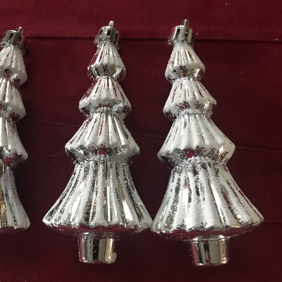 Holiday | Vintage Style Silver Sparkle Tree Ornament Set 4 | Poshmark